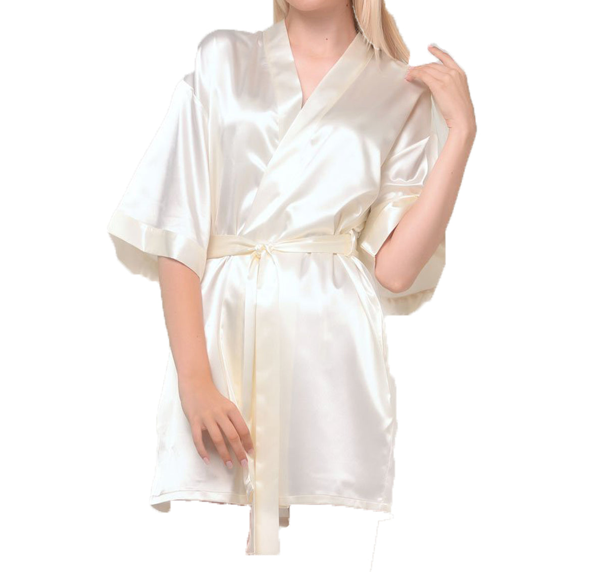 Satin Kimono Short Robe: Wholesale Bathrobes – Alpha Cotton